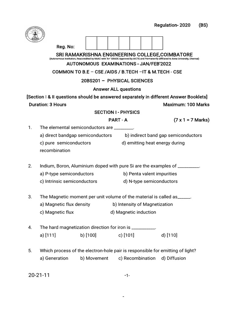 ps pyq | PDF | Semiconductors | Electrochemistry