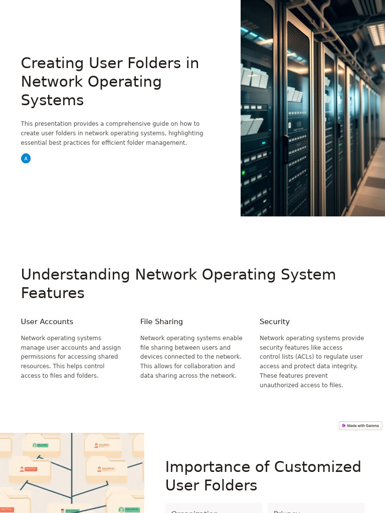 Creating User Folders in Network Operating Systems | PDF