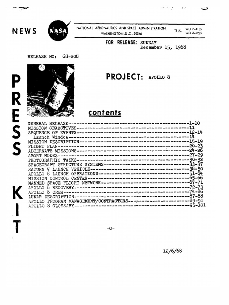 1APOLLO8 | PDF | Apollo Program | Apollo (Spacecraft)