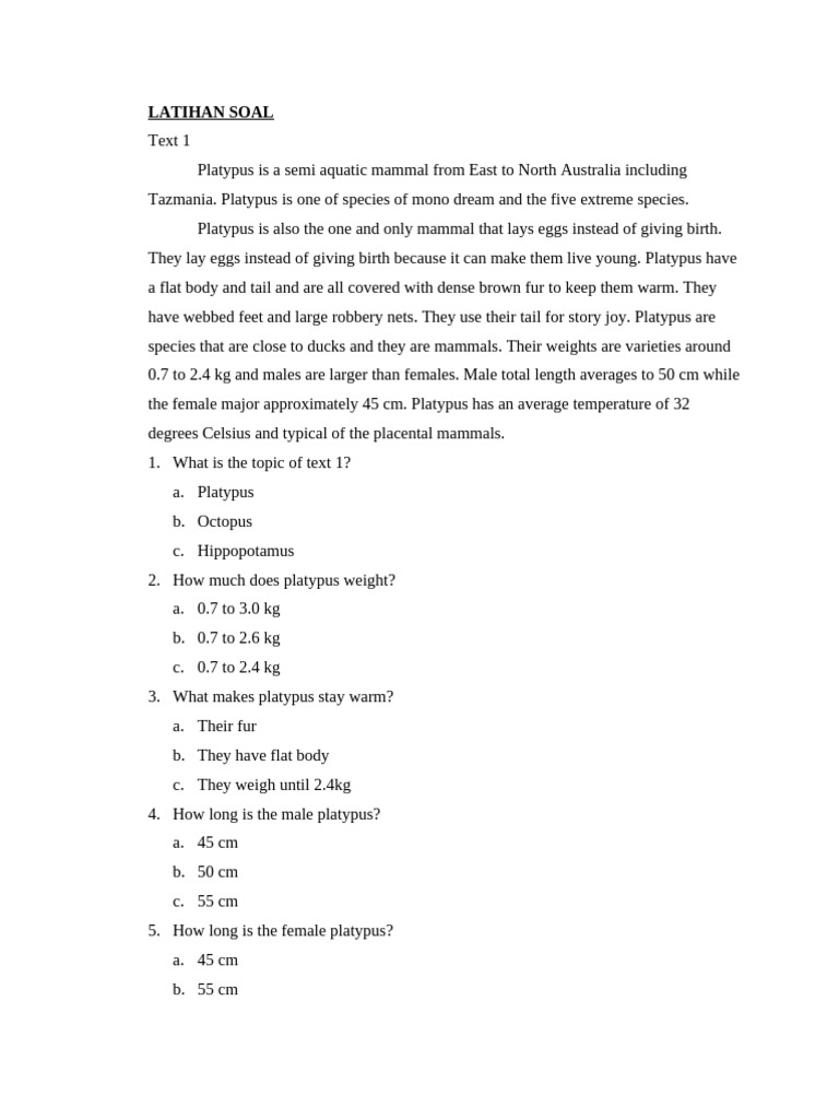 Latihan Report Text Pdf Snake Mammals