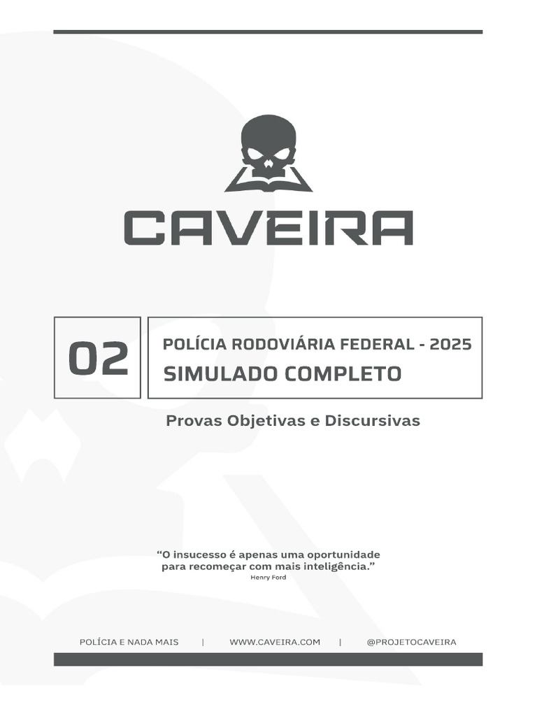 2º Simulado PRF - Projeto Caveira | PDF