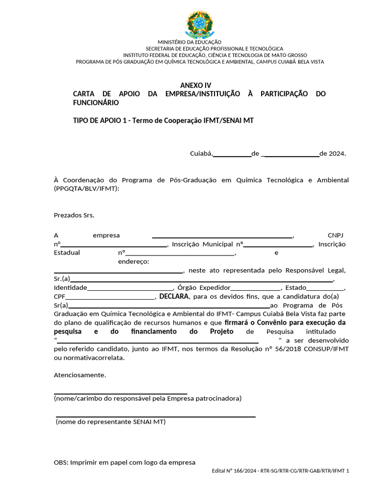 anexo-iv-carta-de-apoio | PDF