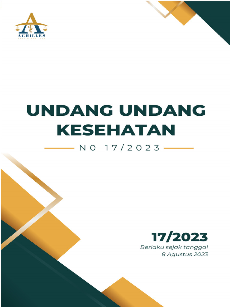 ! Memahami UU No 17 Tahun 2023 Tentang KESEHATAN | PDF