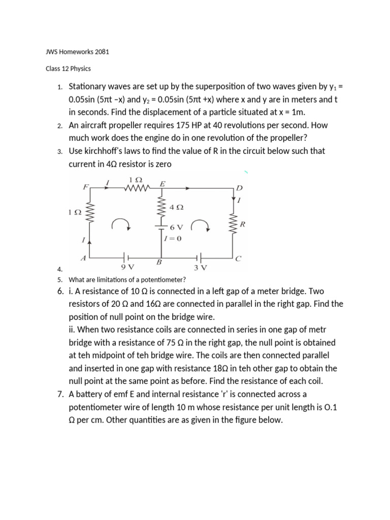 Class 12 Physics Homework Solutions | PDF