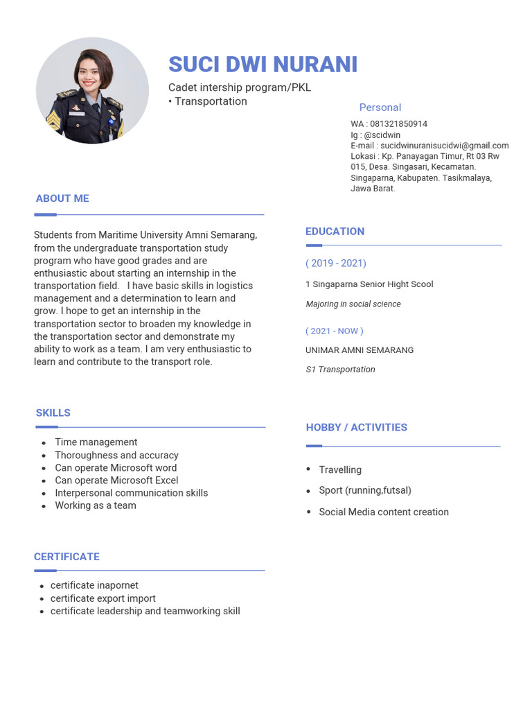 CV - Suci Dwi Nurani | PDF