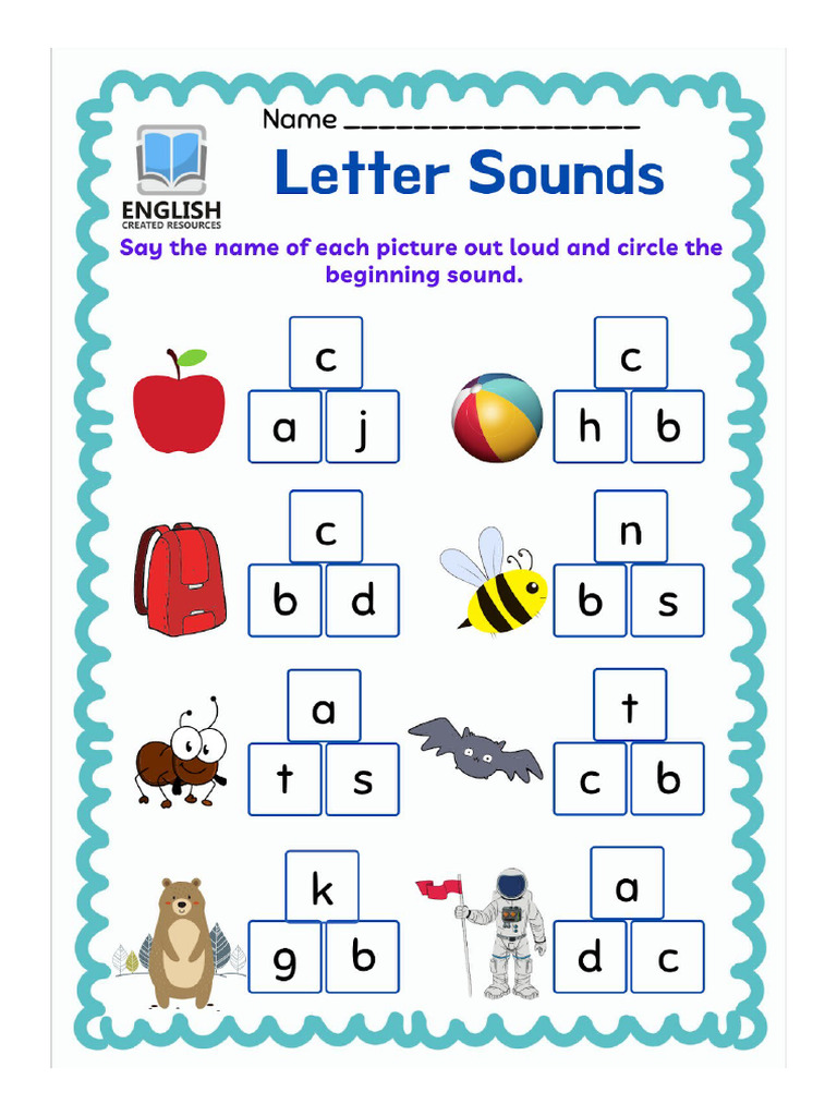 Beginning Sound Worksheet | PDF