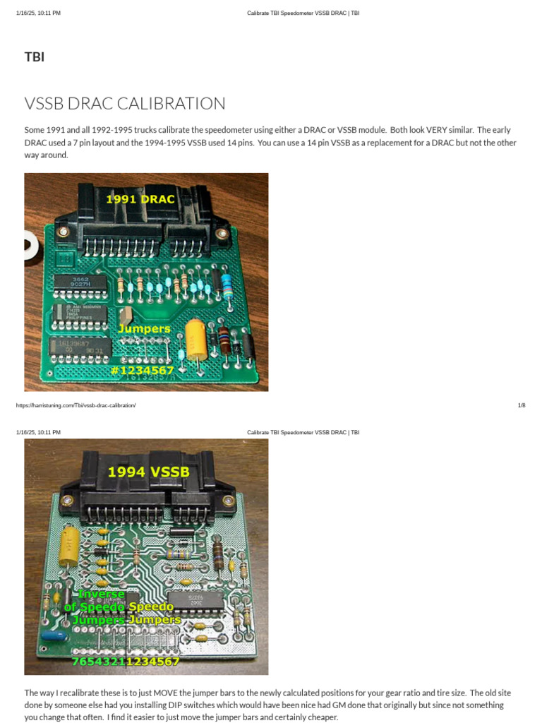 Calibrate TBI Speedometer VSSB DRAC - TBI | PDF | Automotive Technologies | Transportation ...