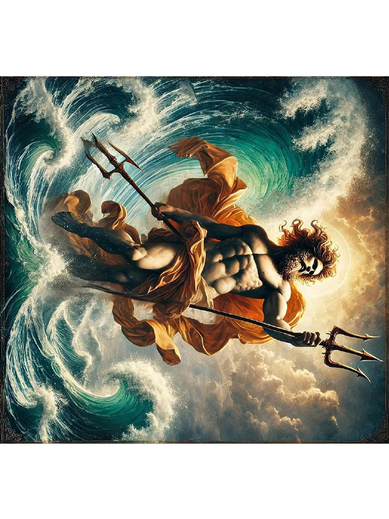 A Renaissance-Style Painting of Poseidon Standing | PDF