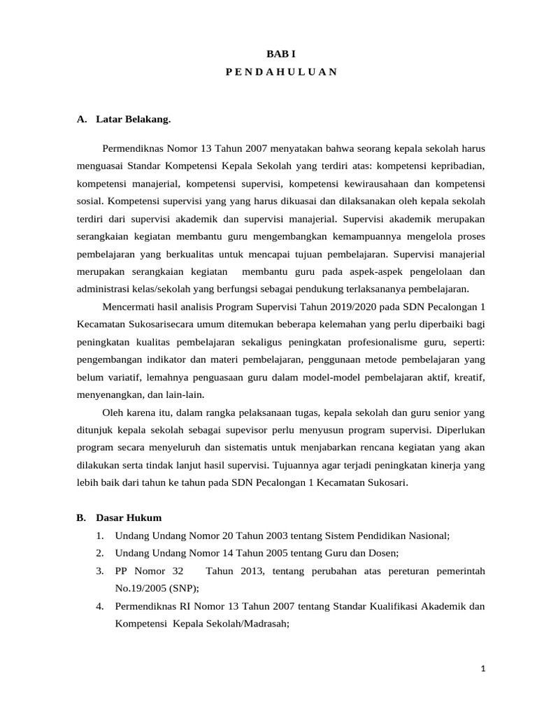 Laporan Supervisi Akademik KS 2019 | PDF