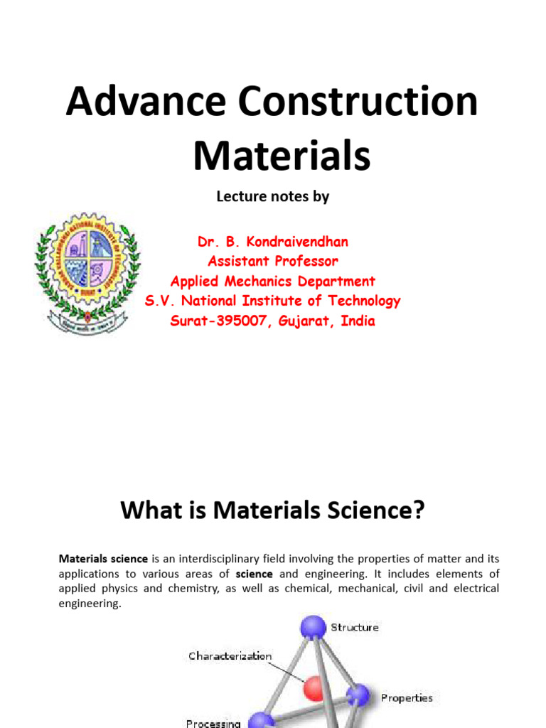 Advance Construction Material Unit 1 | PDF | Building Materials | Cement