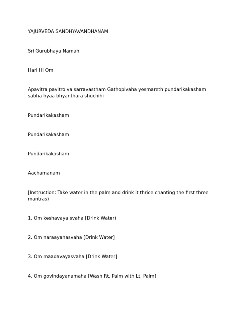 Sandhya Vandanam | PDF | Hindu Deities | Hindu Texts