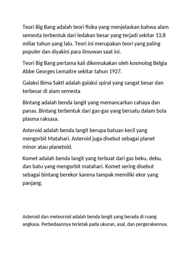 Teori Big Bang Adalah Teori Fisika Yang Menjelaskan Bahwa Alam Semesta ...