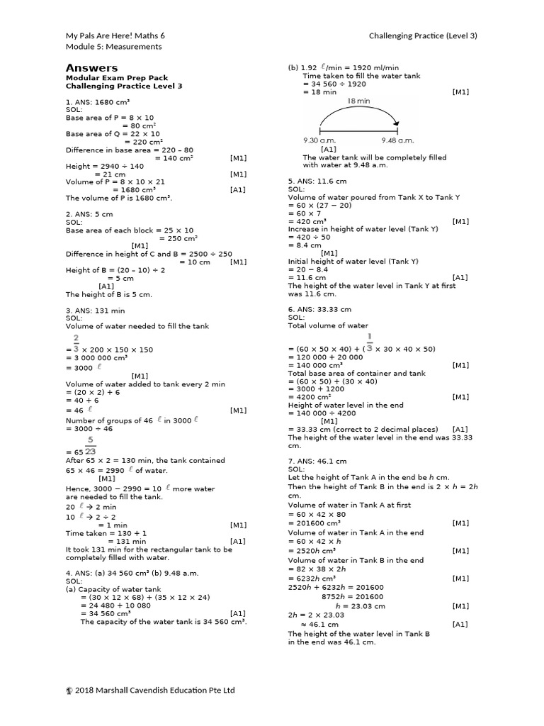 ModPack 05 Area and Volume ChallengingPractice Level 3 ans | PDF | Area | Length