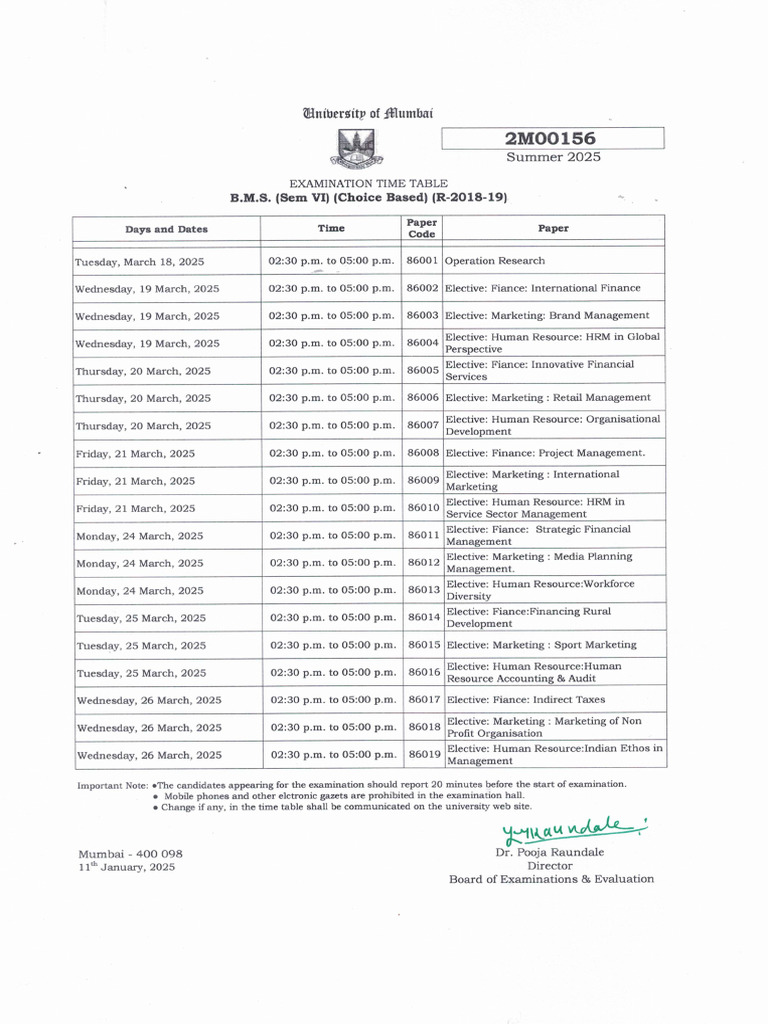 2M00156 B.M.S. Sem VI s25 | PDF