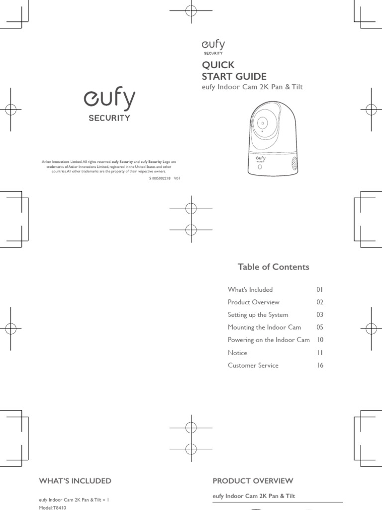 eufy Indoor Cam 2K Setup Guide | PDF | Electromagnetic Interference | Battery Charger