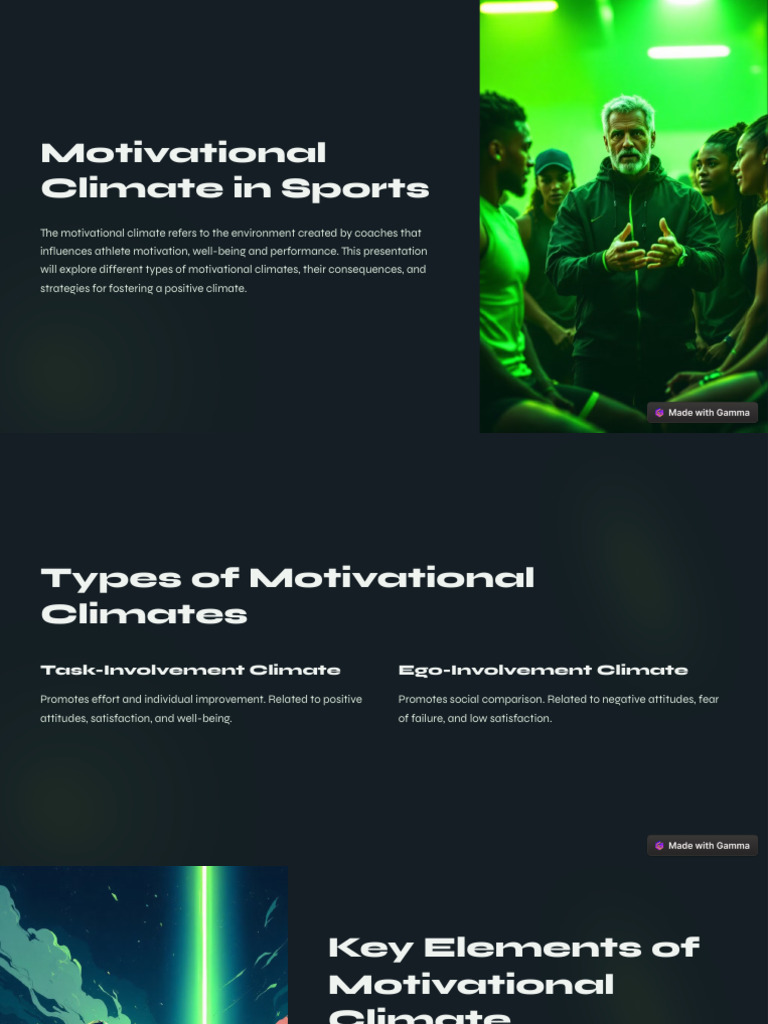 Motivational Climate in Sports | PDF | Motivation | Motivational