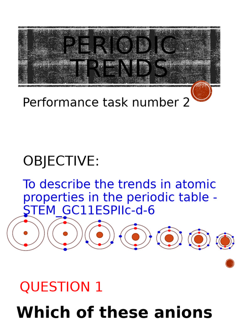 Periodic Trends PERFORMANCE 2 | PDF