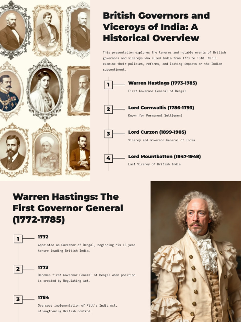British Governors and Viceroys of India A Historical Overview | PDF ...