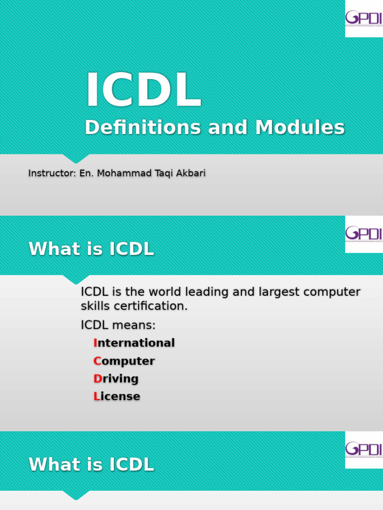 ICDL Defination | PDF