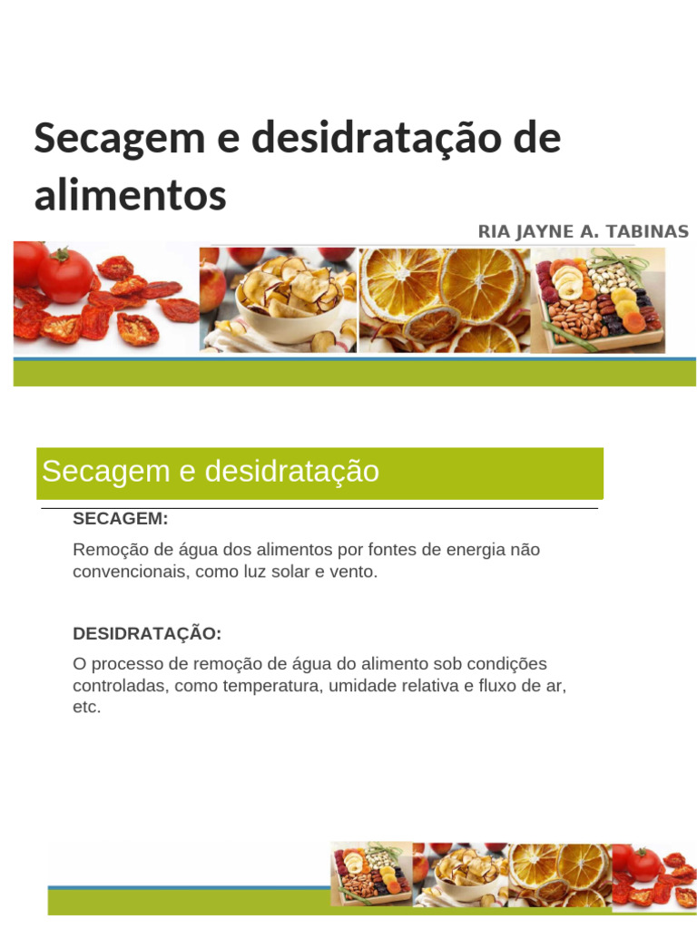 Métodos de Secagem e Desidratação de Alimentos | PDF | Umidade