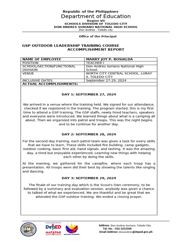 Gsp-outdoor Traning (1) (2) | PDF | Scouting
