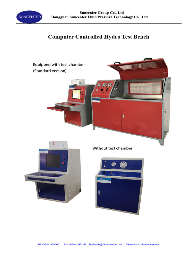 Computer Controlled Hydro Test Bench | PDF | Pump | Pressure