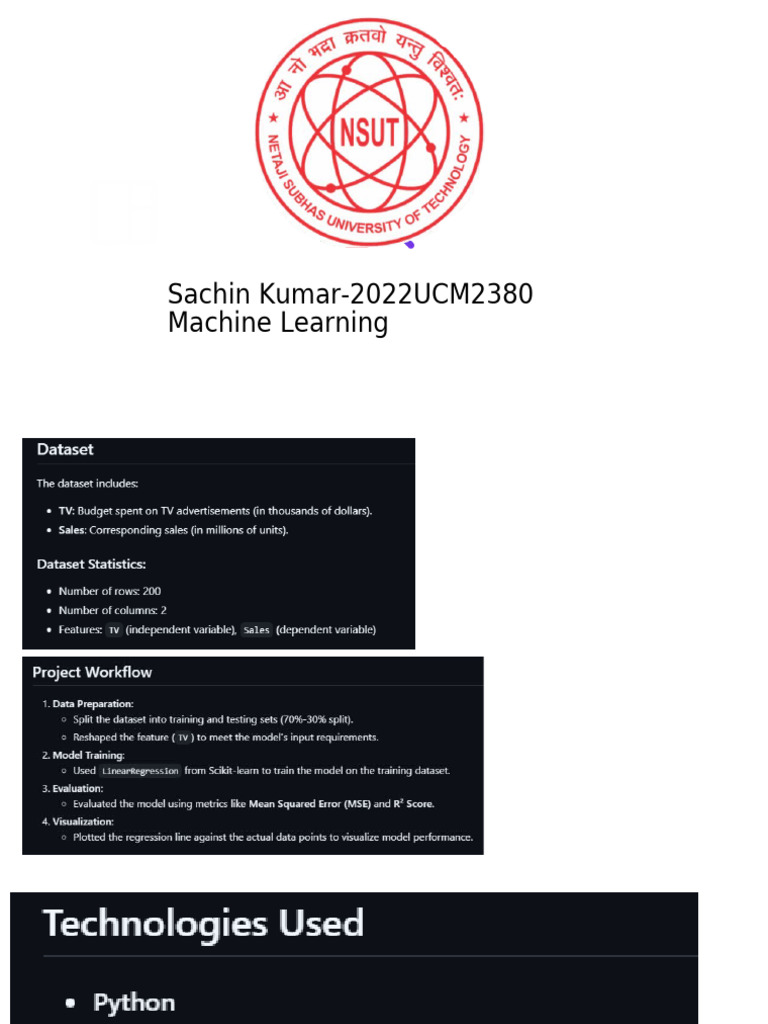 Sachin Real Regression | PDF