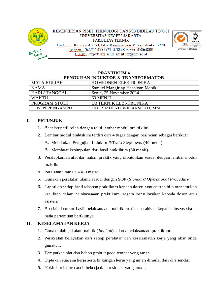 modul 4 Induktor & Transformator | PDF