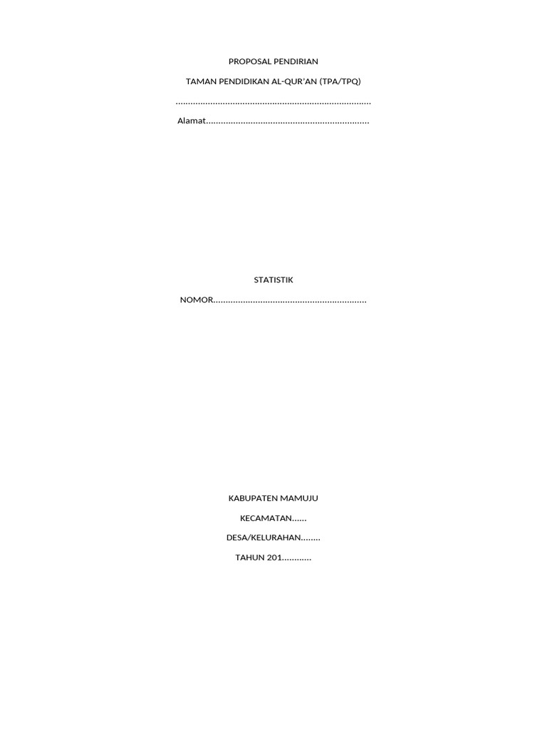 Proposal Pendirian TPA Mamuju | PDF