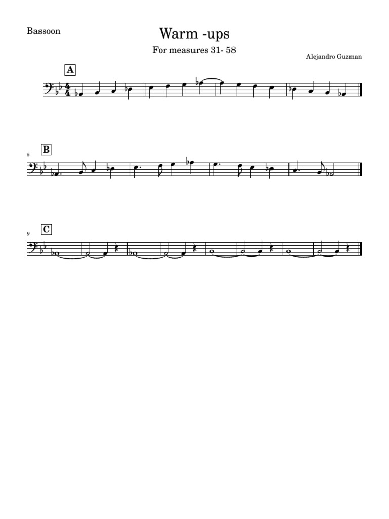 Warm Ups Bassoon | PDF
