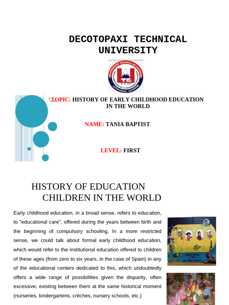 History of Early Childhood Education | PDF | Science | Preschool
