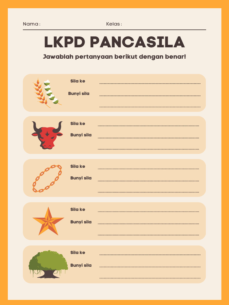 LKPD Pancasila untuk Anak TK dan SD | PDF