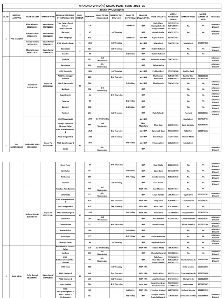 Mandro RI Microplan | PDF