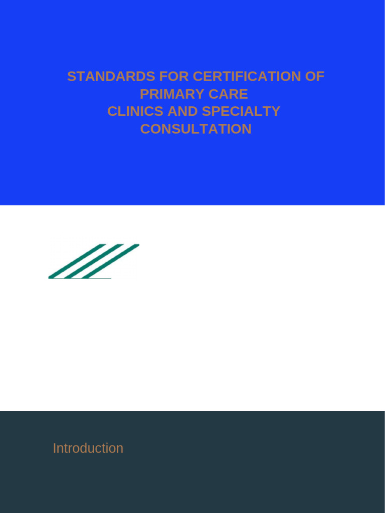 Standards for the Certification of Primary Care Clinics and Specialty Consultations (1) | PDF ...