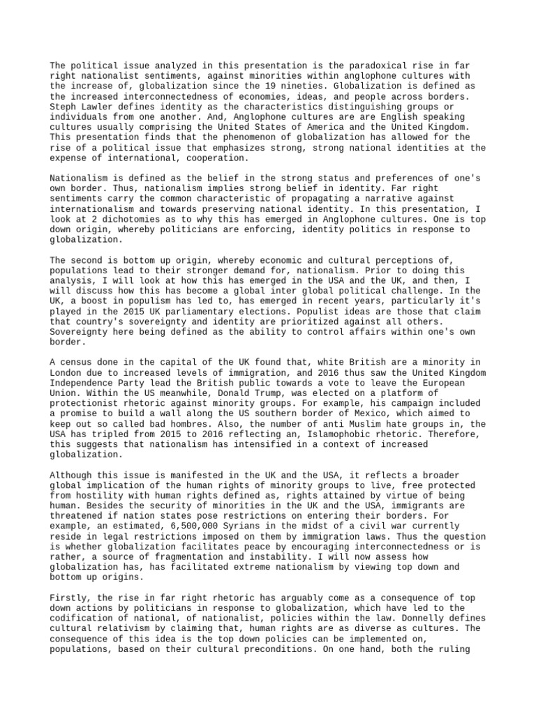 (HL Script) Rise of Far Right | PDF | Nationalism | Protectionism
