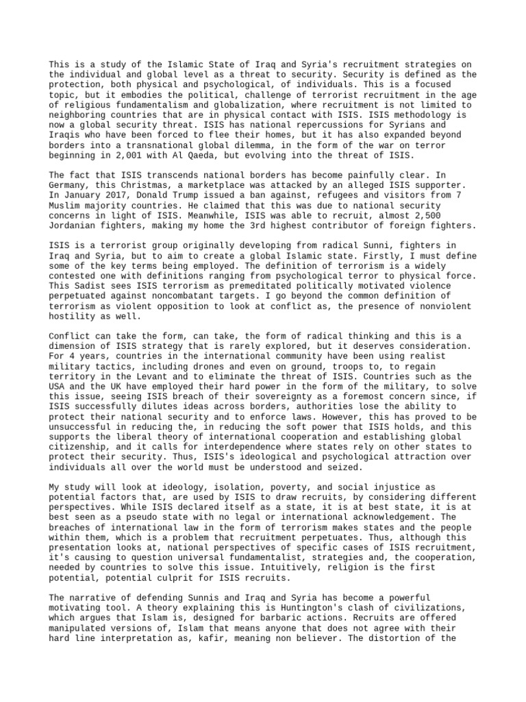 (HL Script) Islamic State Recruitment | PDF