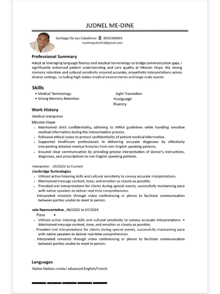 My interpretation resume | PDF