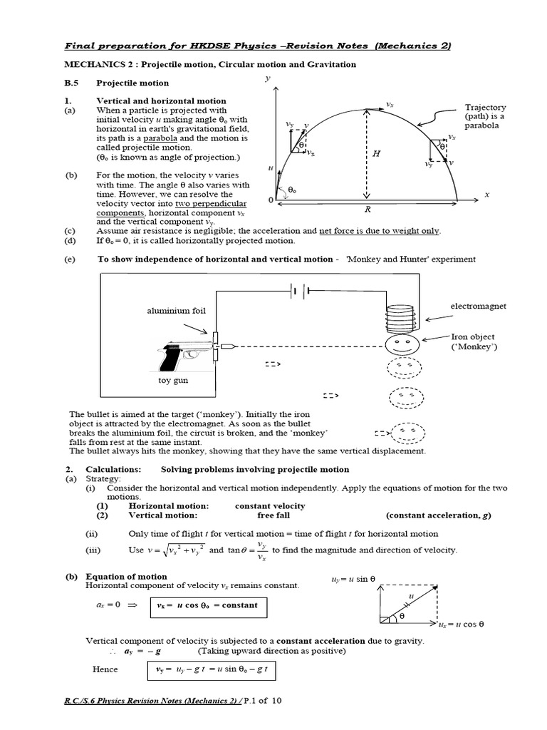 S6 Physics Revision Notes Mechanics2 (24-25) | PDF | Force | Acceleration