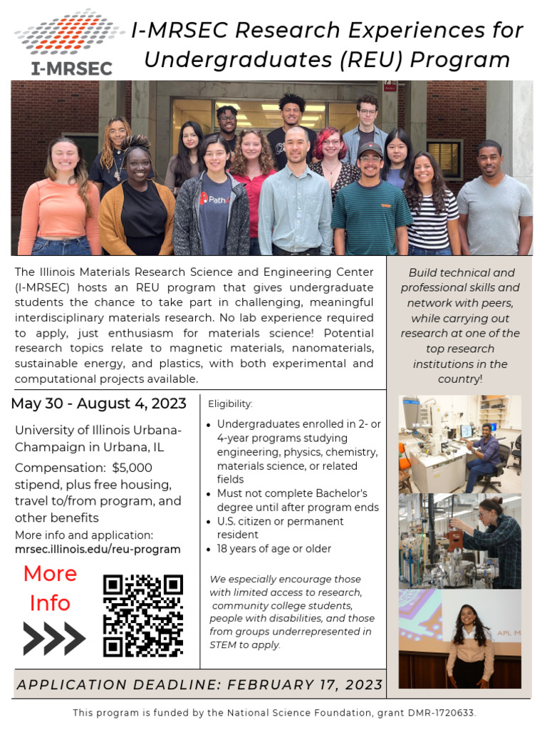 I-MRSEC Research Experiences For Undergraduates (REU) Program | PDF