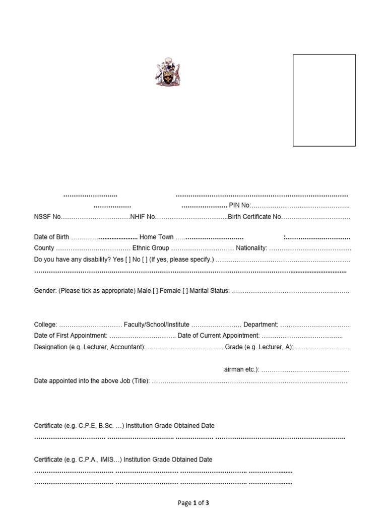 Employee Detailed Information Form - REVISED MARCH 2015 | PDF