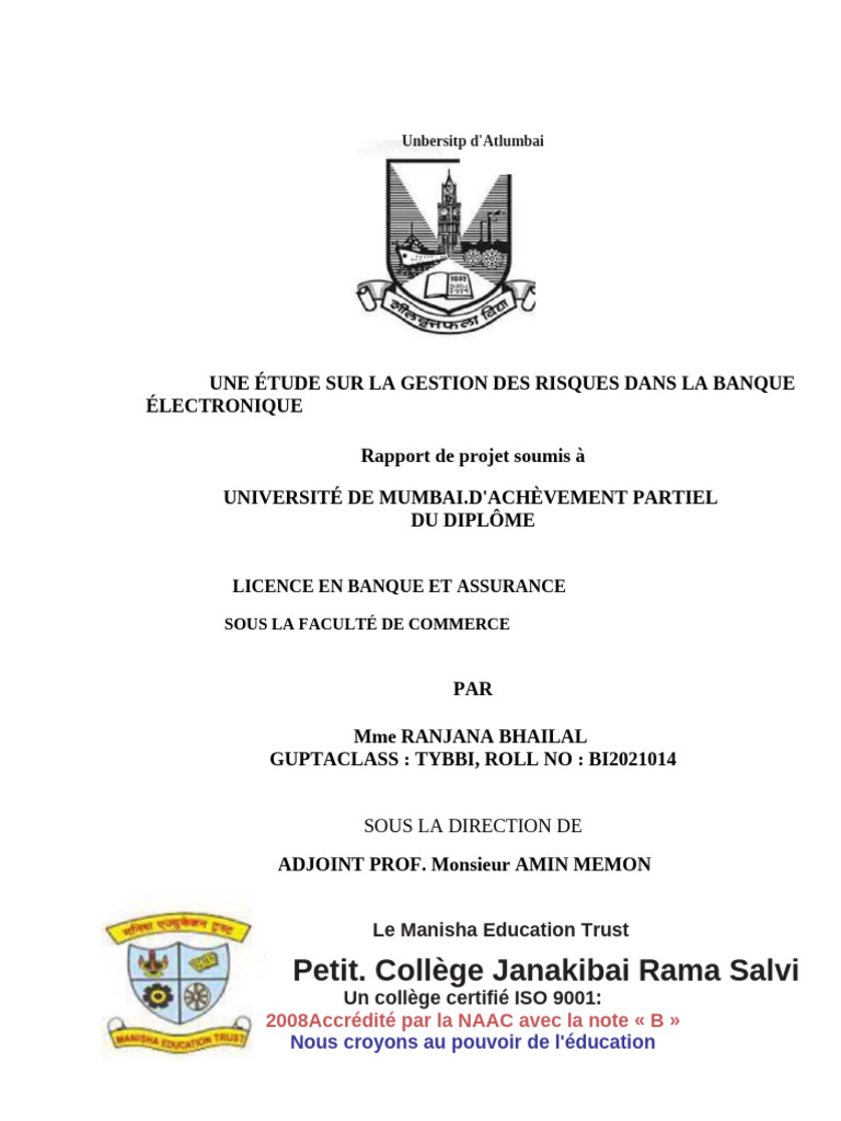 Gestion des Risques en Banque Électronique | PDF | Banques | Services ...
