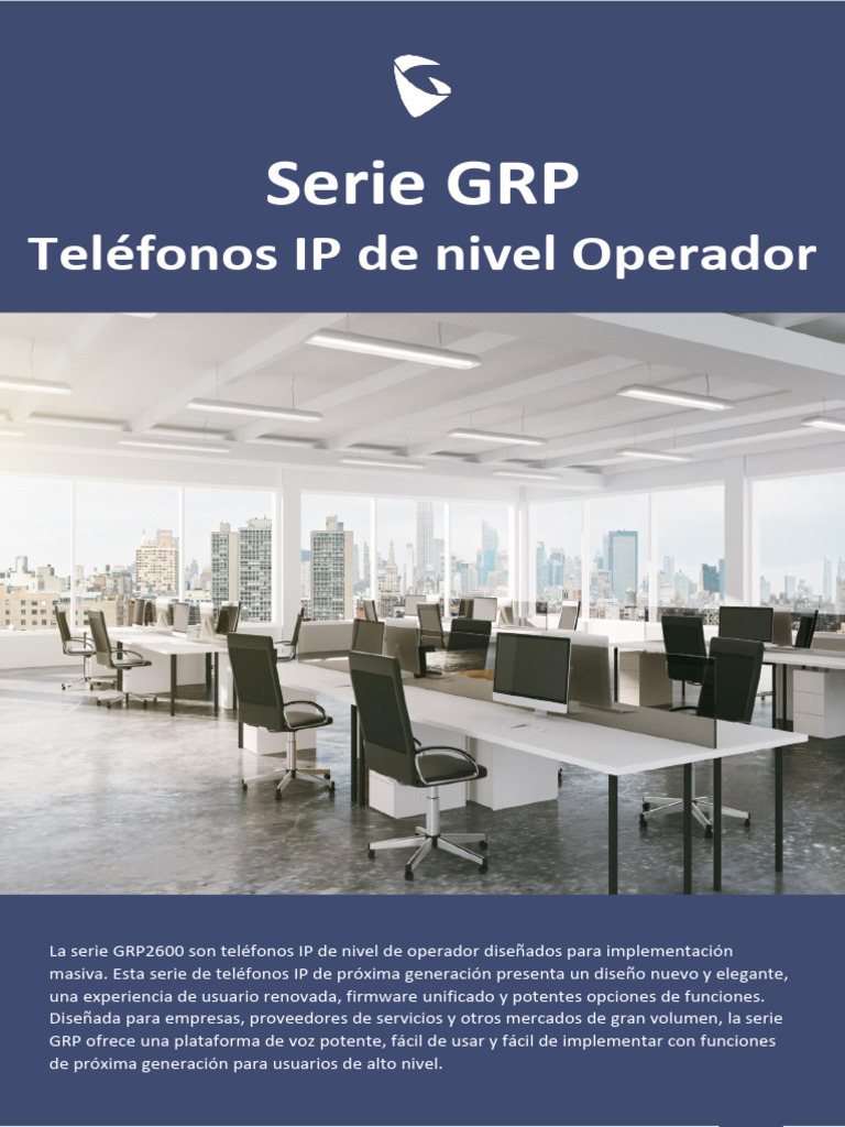 Grandstream Product Catalog Telefonos IP SIP Serie GRP ESP | PDF ...