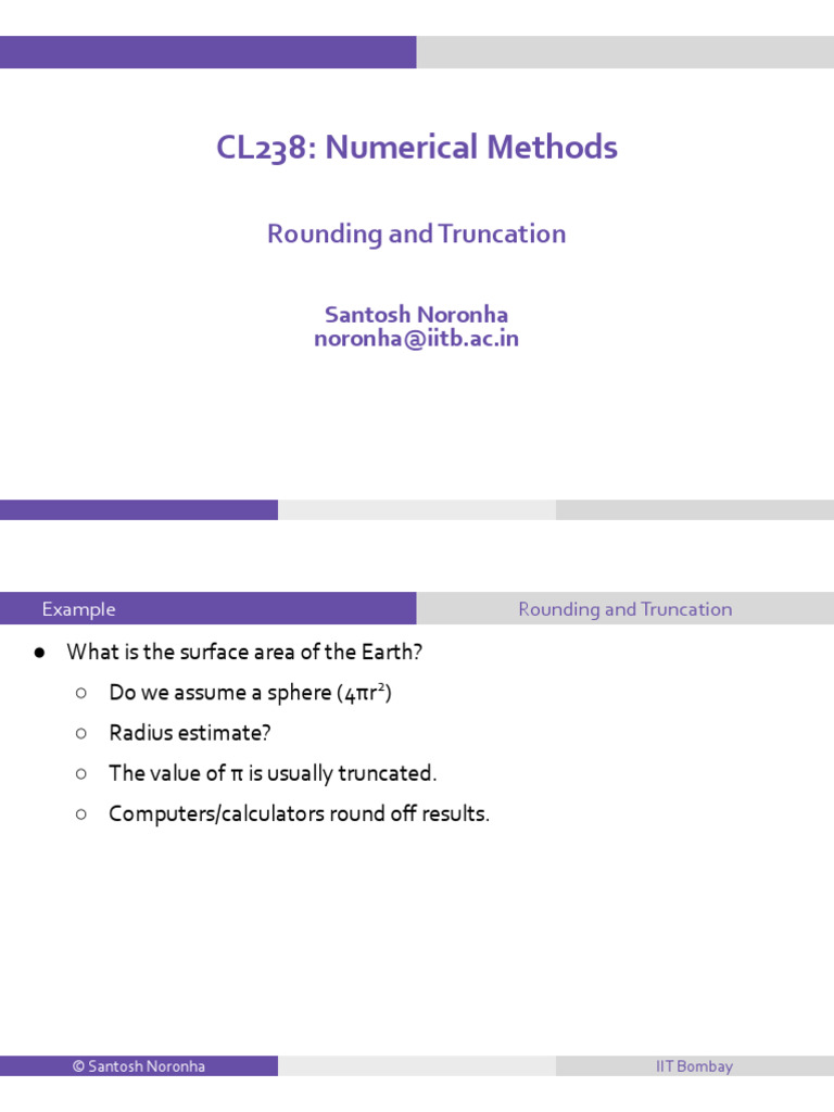 01 A RoundingTruncation 2up | PDF | Rounding | Numerical Analysis