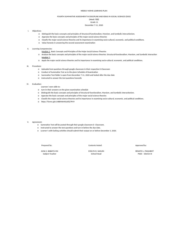 WHLP Fourth Summative Assessment (Diss) | PDF | Educational Assessment ...