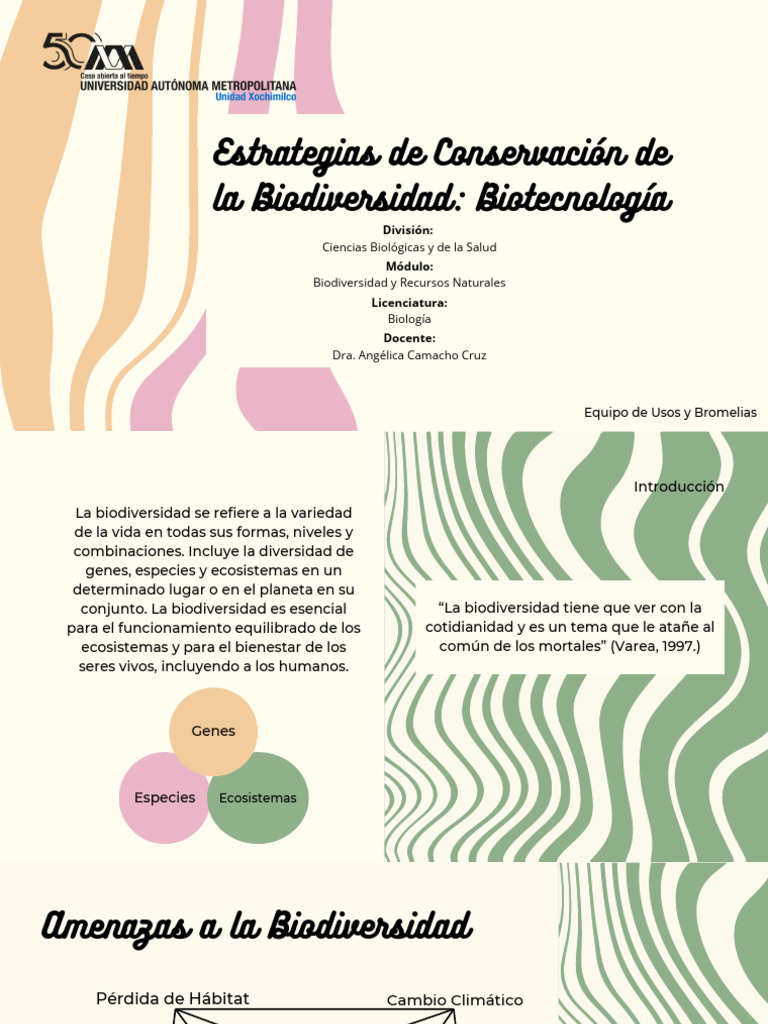 Tecnicas de Concervacion de La Biodi. | PDF | Biotecnología | Biodiversidad