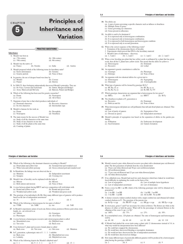 Mendelian Genetics Quiz Questions | PDF | Dominance (Genetics) | Zygosity