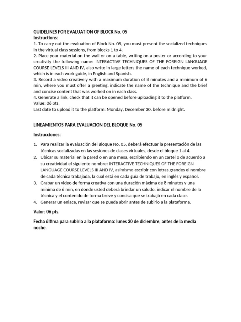 Final Evaluation | PDF