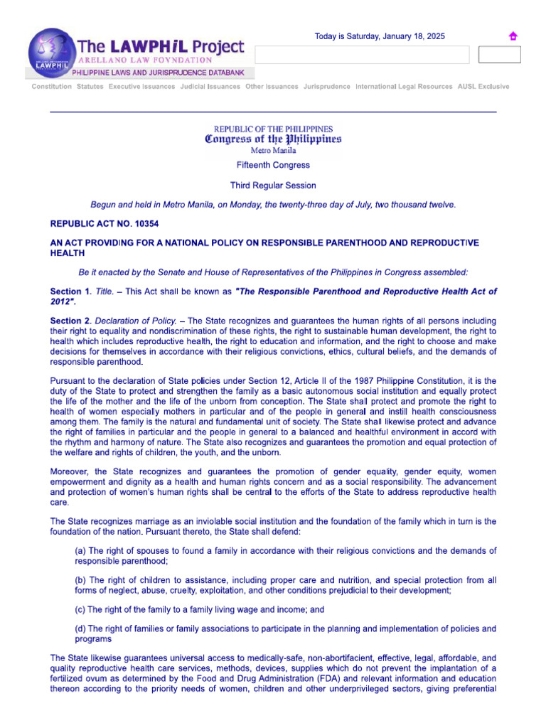 Republic Act No. 10354 | PDF