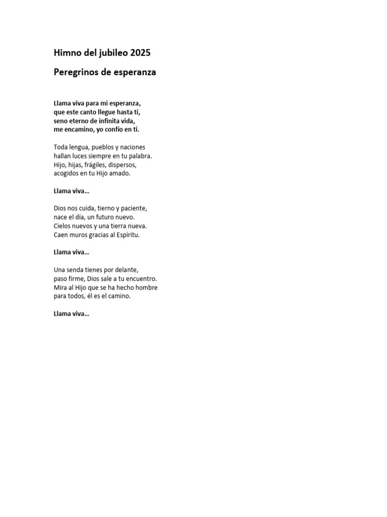 Himno Del Jubileo 2025 | PDF