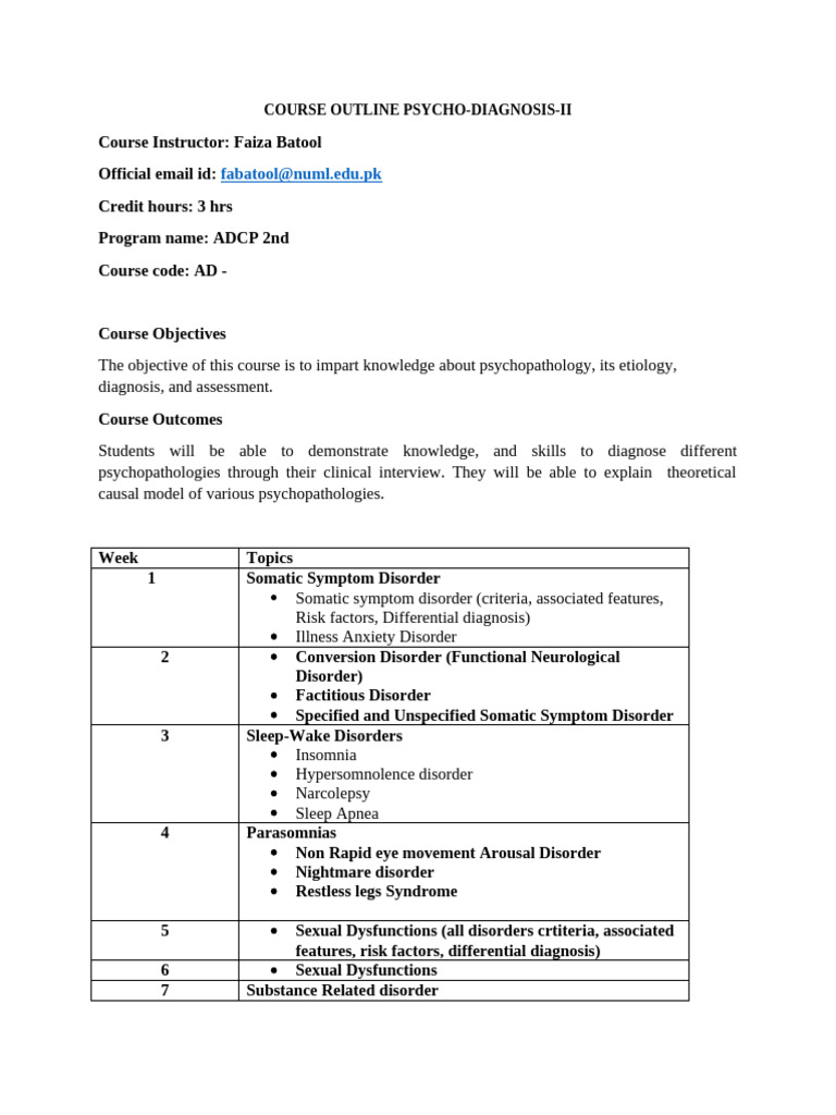 ADCP II - Psychodiagnosis II | PDF | Mental Disorder | Psychopathology